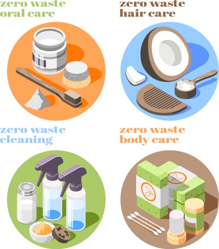 Zero waste sorting set Royalty Free Vector Image