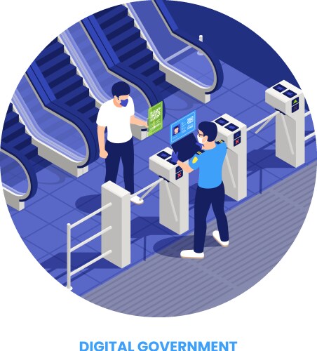 Puppet government isometric concept Royalty Free Vector