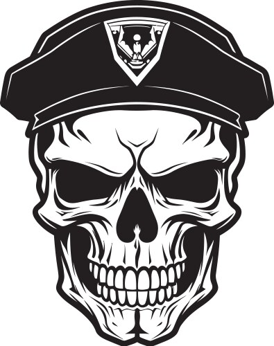 Special ops beret emblem army skull covert Vector Image