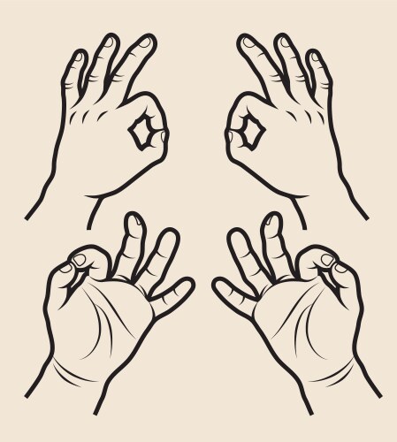 Hand signs Royalty Free Vector Image - VectorStock