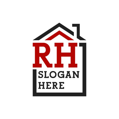 Initial kc house logo for roofing letter kc real Vector Image