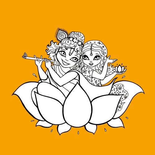 Radha krishna hindu god Royalty Free Vector Image