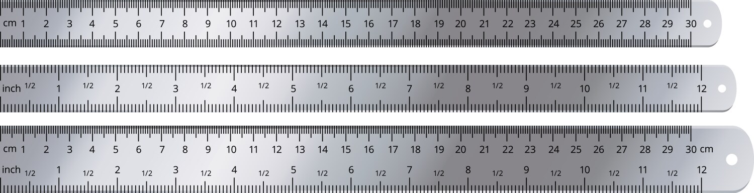 Realistic metal ruler markup for 10 inches Vector Image