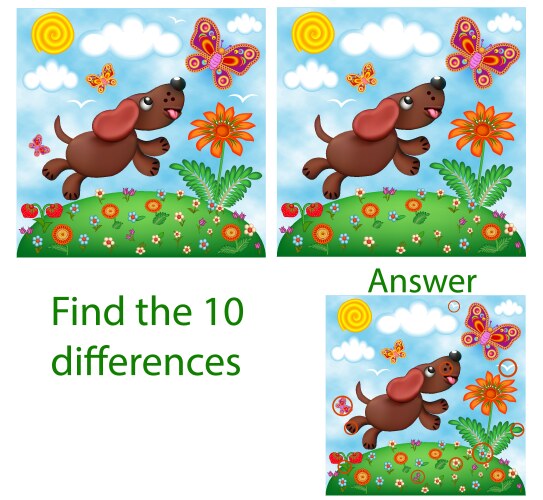 Educational differences task Royalty Free Vector Image