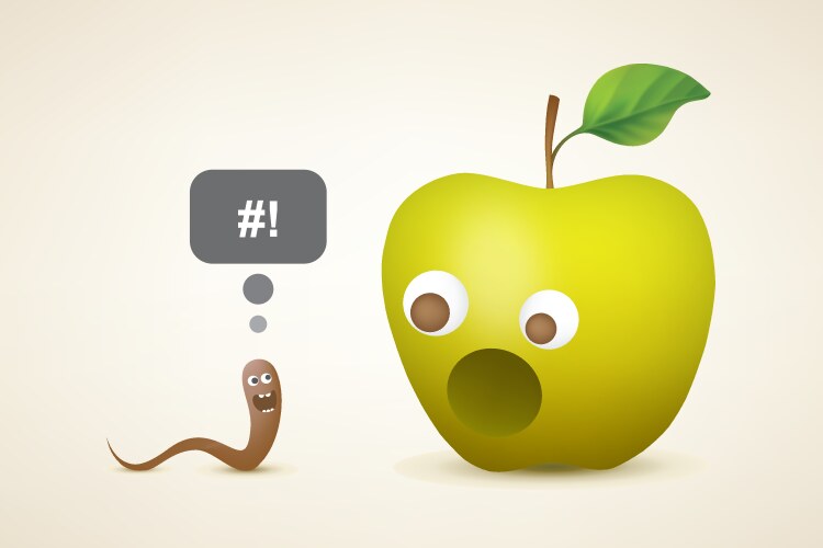 Two funny apples Royalty Free Vector Image - VectorStock