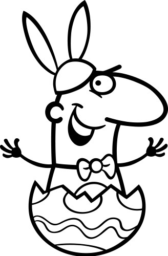 Funny easter bunny coloring page Royalty Free Vector Image
