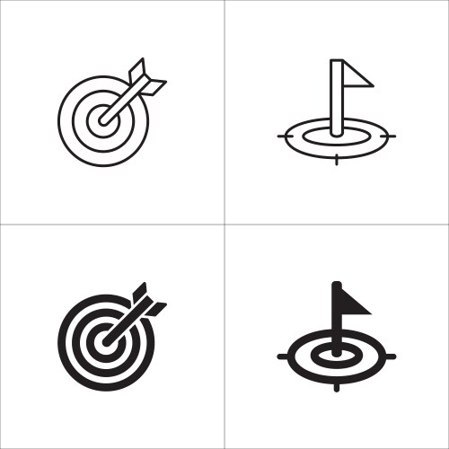 Target icon aim icons set goal and objective Vector Image