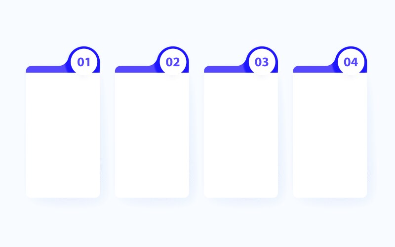 1 2 3 4 steps timeline progress chart Royalty Free Vector