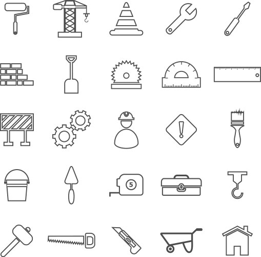 Architecture construction building icon set Vector Image Architecture construction building icon set Vector Image