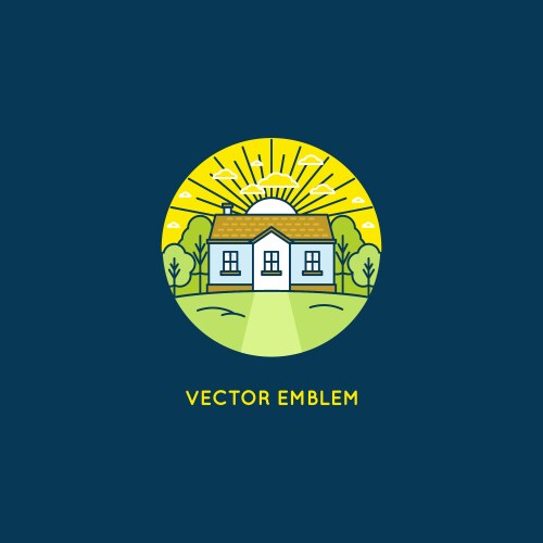 Natural home logo design Royalty Free Vector Image