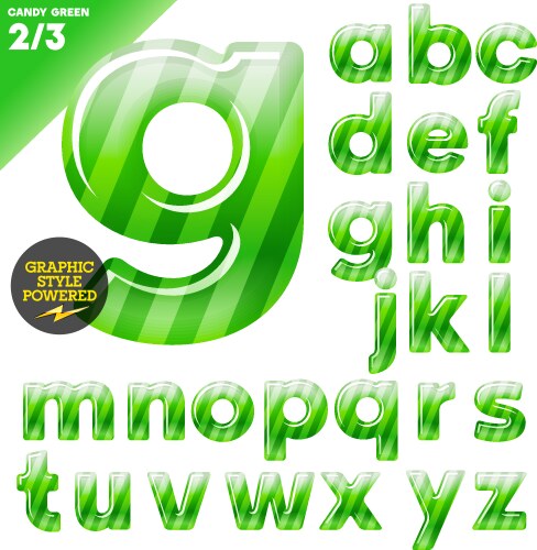 Green grass alphabet with letters and numbers Vector Image