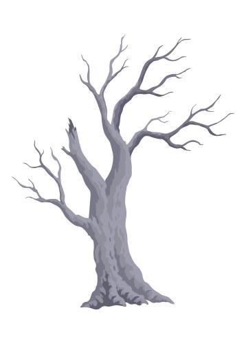 Old dead tree hand draw leafless trunk winter Vector Image