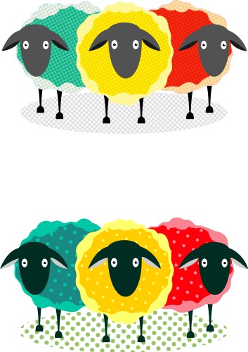 Knitting cute sheep hand drawn Royalty Free Vector Image