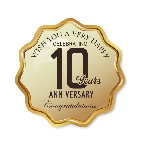 10 years anniversary labels Royalty Free Vector Image