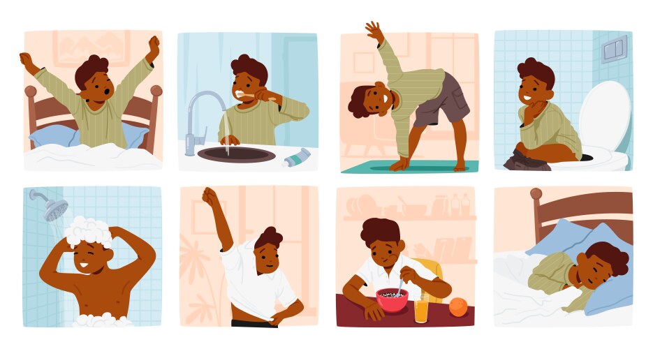 Waking Up Cartoon of a Boy Vector Images (over 360)