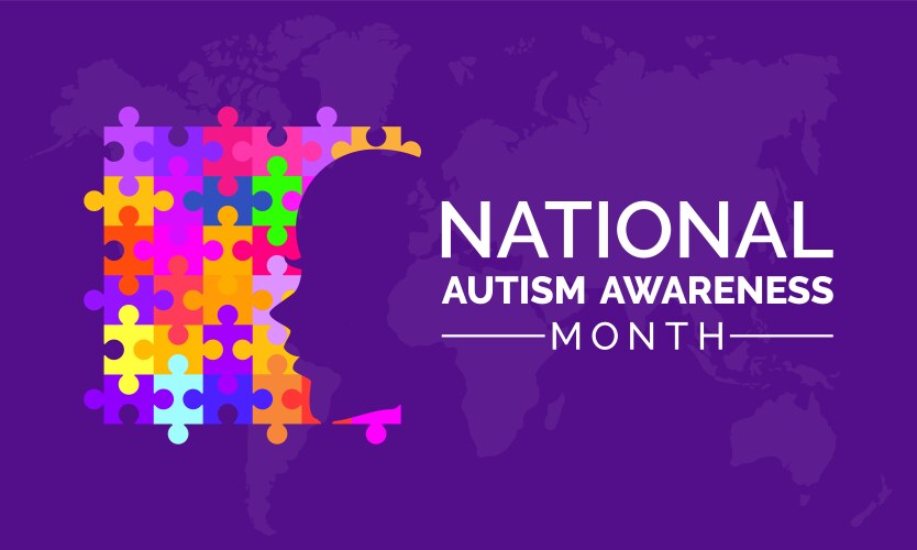 National autism awareness month observed every Vector Image