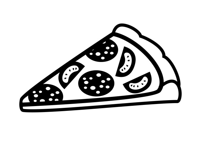 Black Pizza Slice Icon Royalty Free Vector Vectorstock