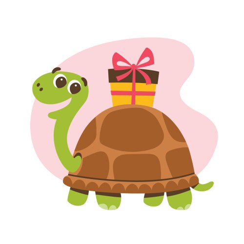 Cute turtle cartoon character inflatable ring Vector Image