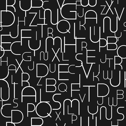 Seamless alphabet pattern with black latin Vector Image