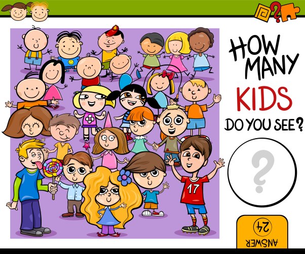 Counting education game cartoon Royalty Free Vector Image