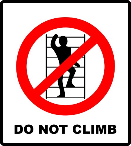 Set of prohibition signs do not step Royalty Free Vector