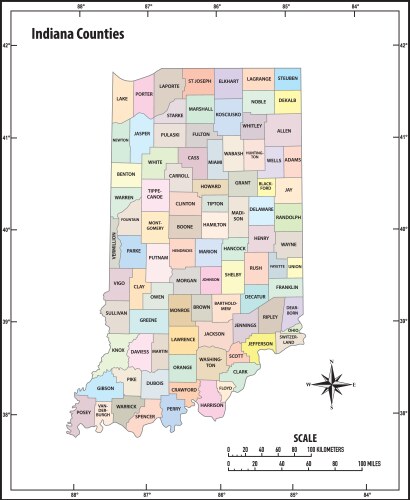 Indiana State Map Vector Images (over 1,400)