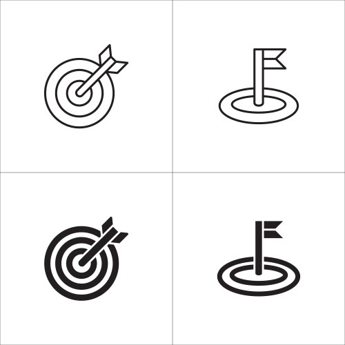 Target icon aim icons set goal and objective Vector Image