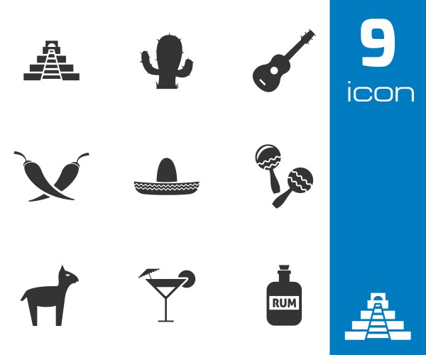 Mexico icon set Royalty Free Vector Image - VectorStock