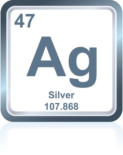 Periodic table element silver icon Royalty Free Vector Image