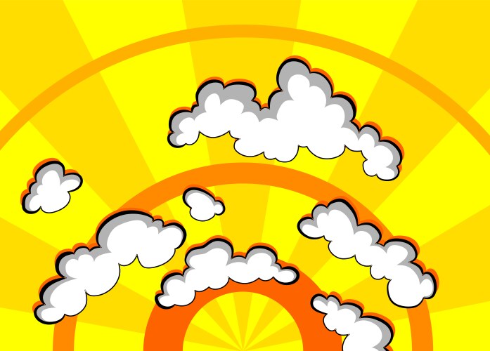 Sunset comic background bright pop art Royalty Free Vector