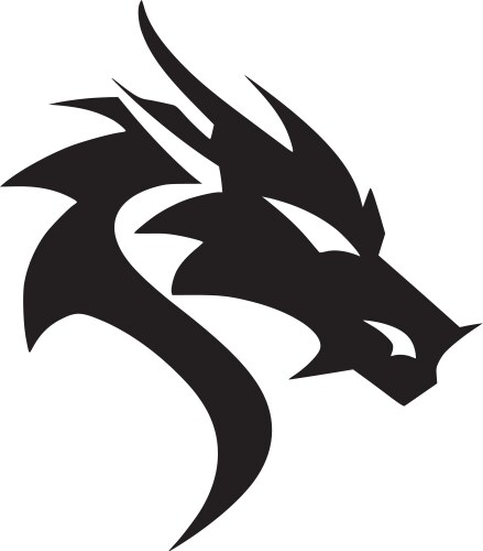 Dragon - minimalist and flat logo Royalty Free Vector Image
