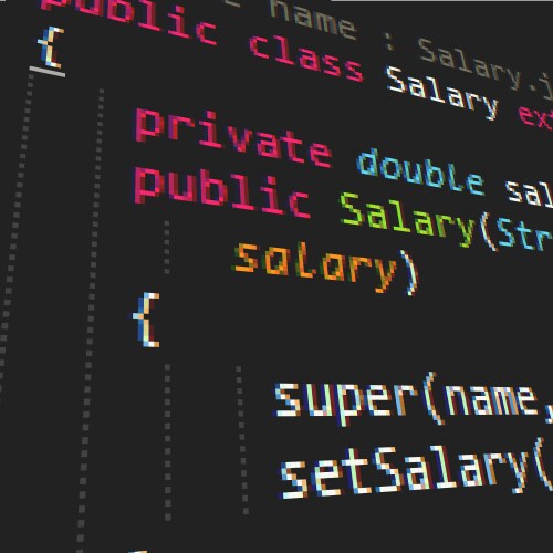 Digital java code text computer software coding Vector Image