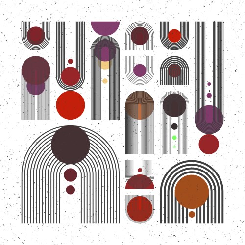 Mid century arch and circle elements modern Vector Image