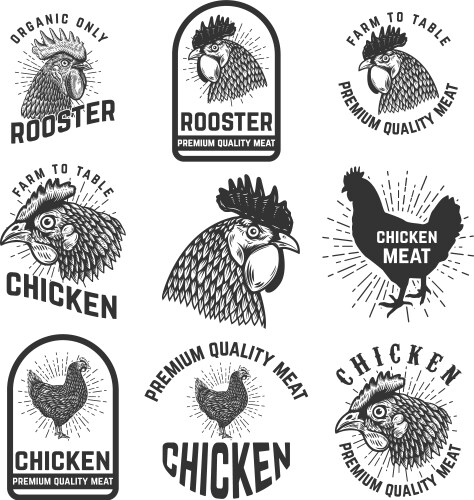 Circus set of brown emblems labels badges Vector Image