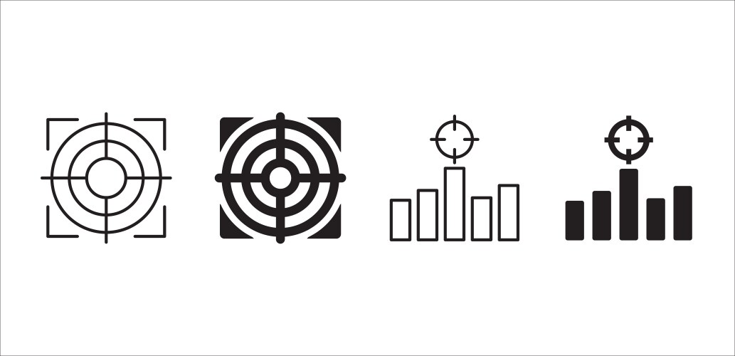 Target icon aim icons set goal and objective Vector Image