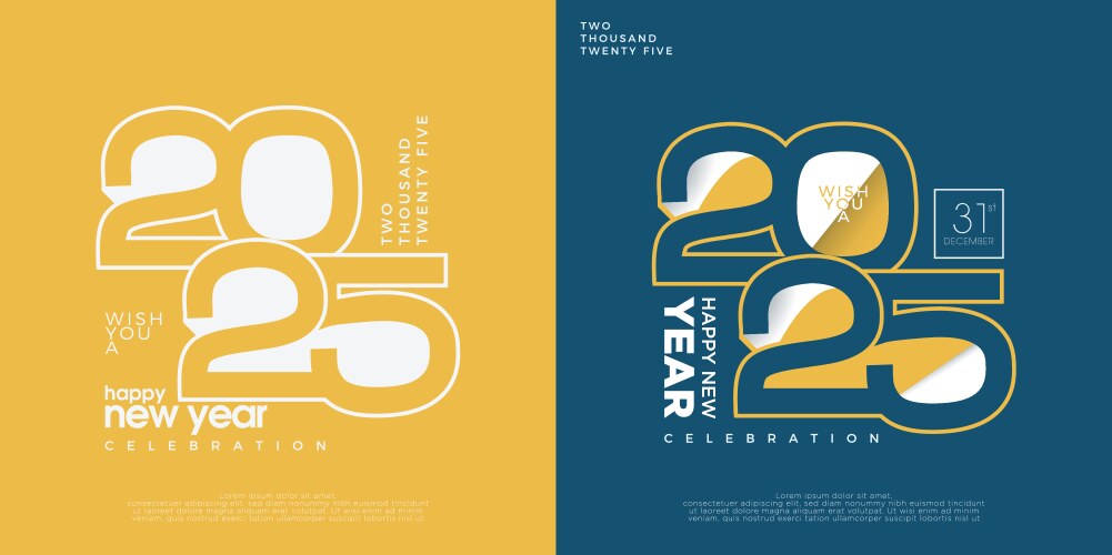 2025 annual template design number Royalty Free Vector Image