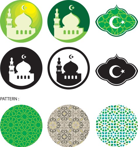 Mosque set Royalty Free Vector Image - VectorStock