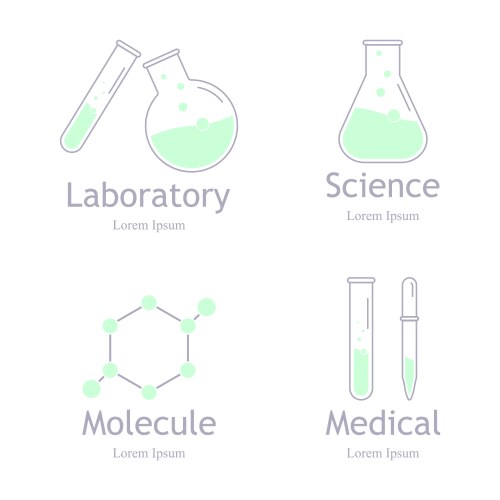 Laboratory chemical research flat design Vector Image