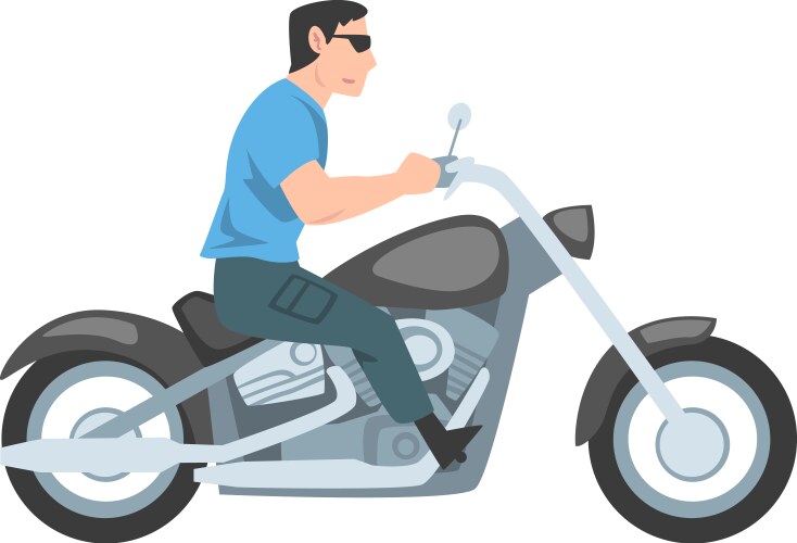 Fat biker with motorcycle Royalty Free Vector Image