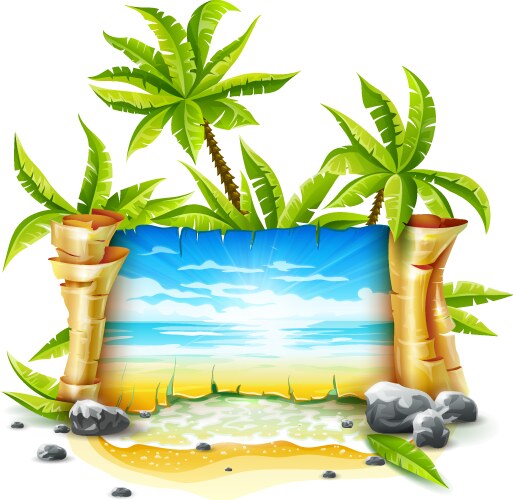 Beach yellow banner Royalty Free Vector Image - VectorStock