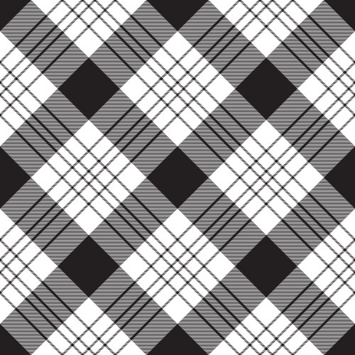 Grayscale black white check plaid seamless pattern