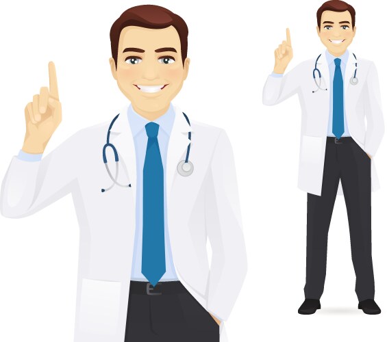 Male doctor set Royalty Free Vector Image - VectorStock