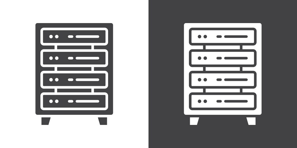 Server rack icon logo set Royalty Free Vector Image