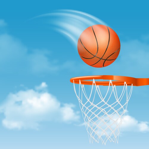Basketball court and hoop Royalty Free Vector Image