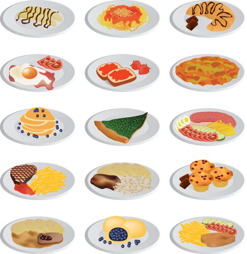 Set of traditional food icons Royalty Free Vector Image