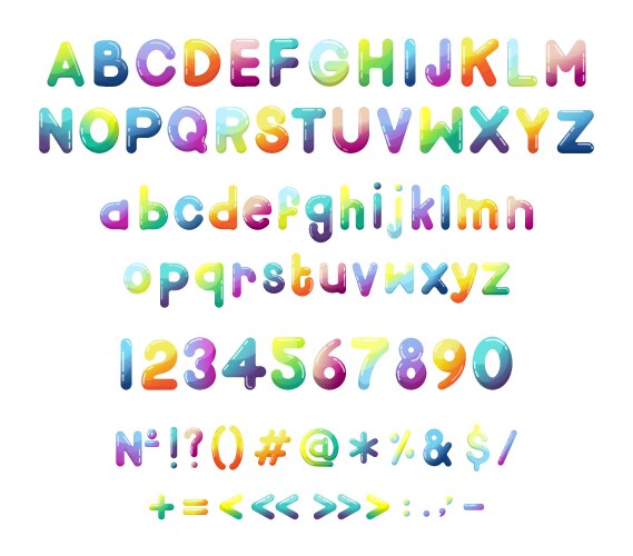 Cartoon bubblegum font Royalty Free Vector Image Cartoon bubblegum font Royalty Free Vector Image