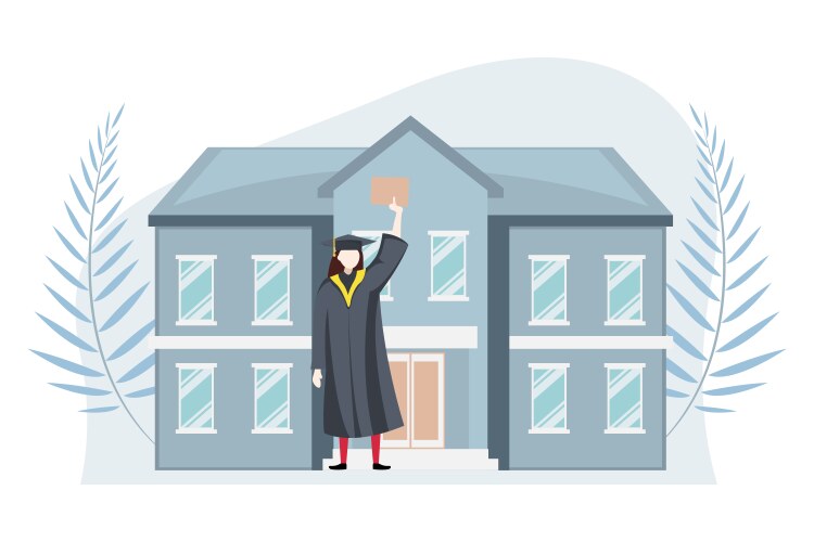 Graduation flat design Royalty Free Vector Image