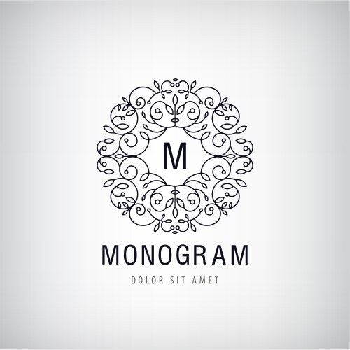 Abstract linear monogram logo Royalty Free Vector Image