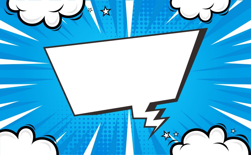 Blue comic cartoon background Royalty Free Vector Image