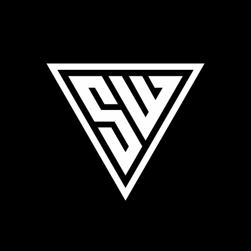 Sw logo letters monogram with prisma shape design Vector Image